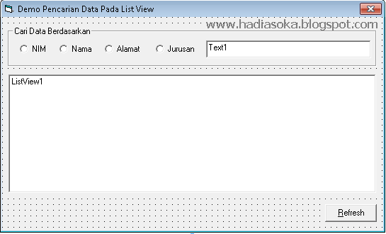 Pencarian Data Pada Listview Di VB Bag 1 - Programing, Software, Ebook,Tutorial