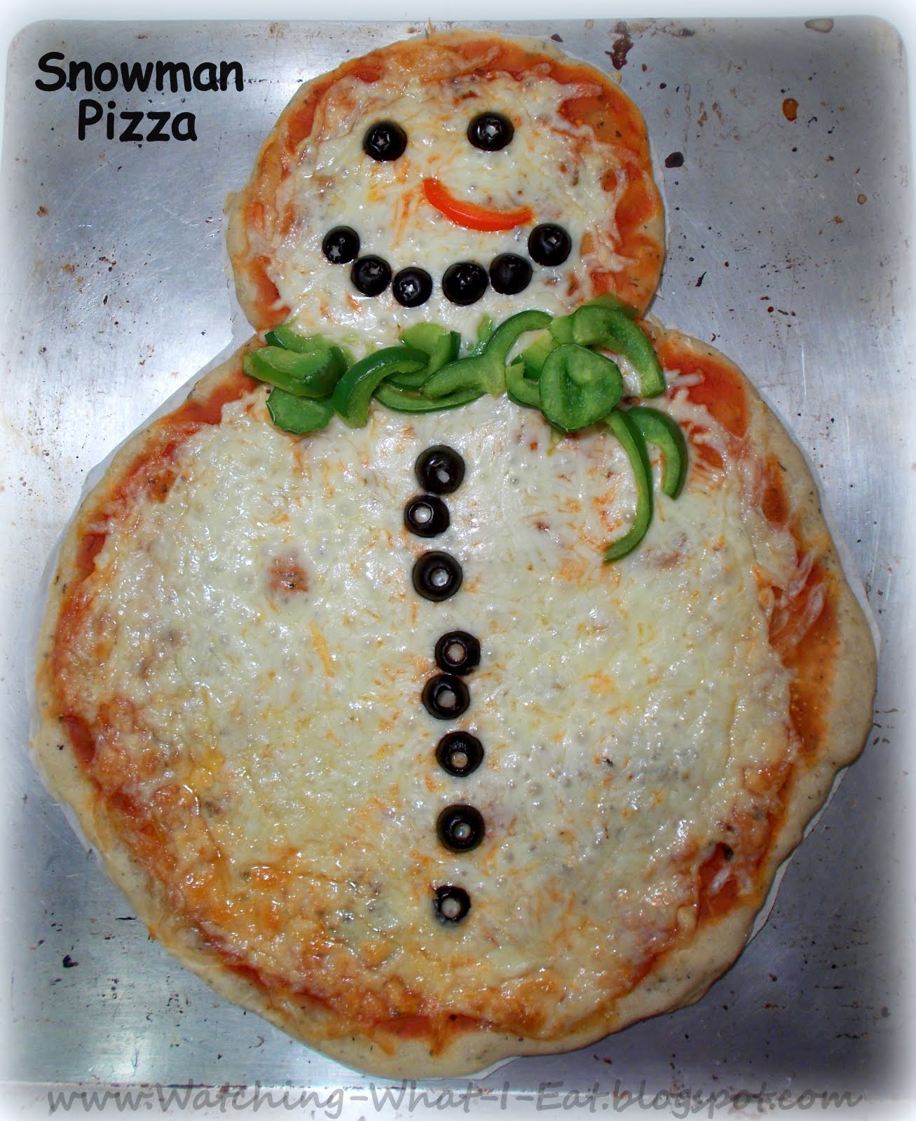 Watching What I Eat: Easy Homemade Snowman Pizza