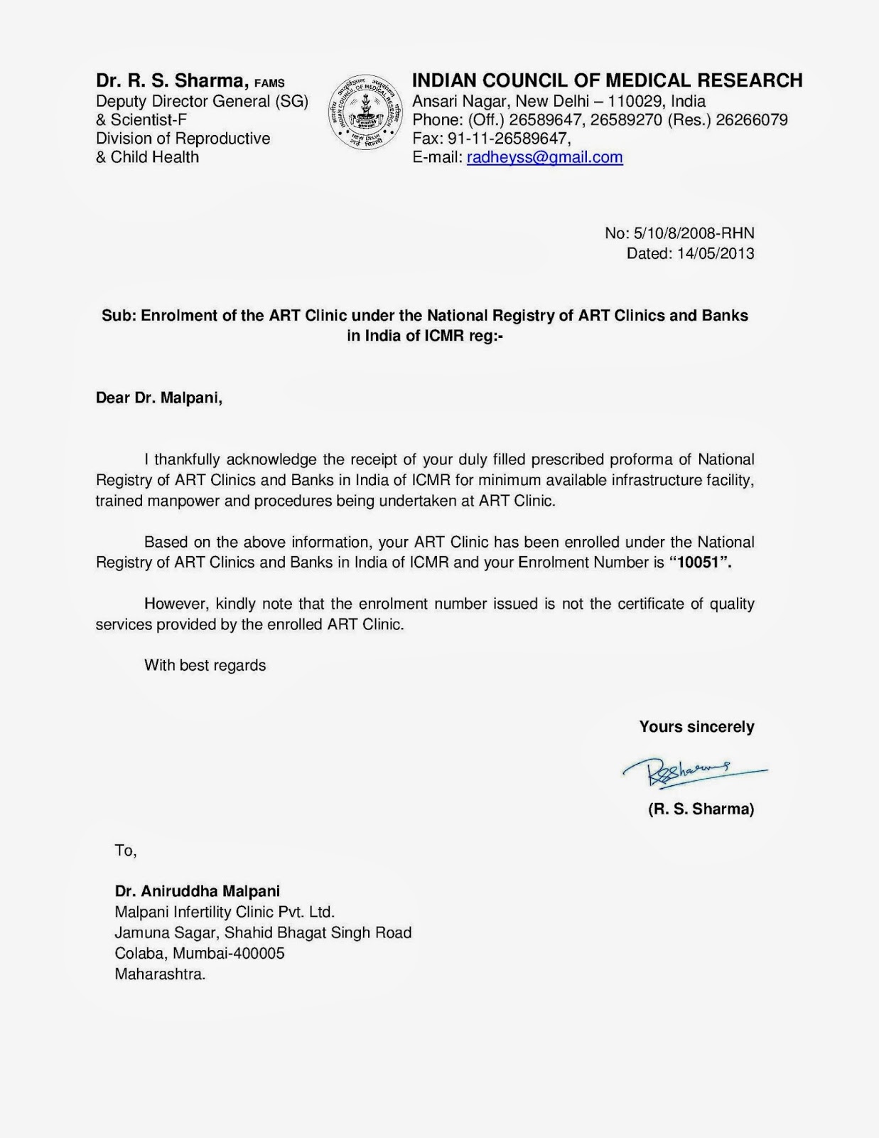 Malpani Infertility Clinic gets ICMR recognition ! | The IVF Specialist ...