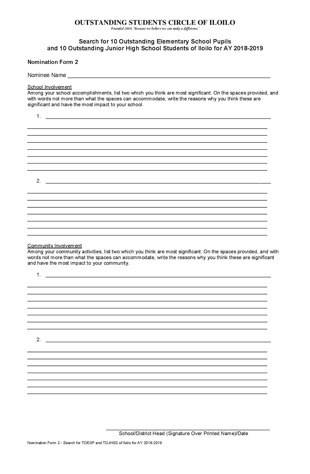 Outstanding Students Circle of Iloilo (OSCI): 2018