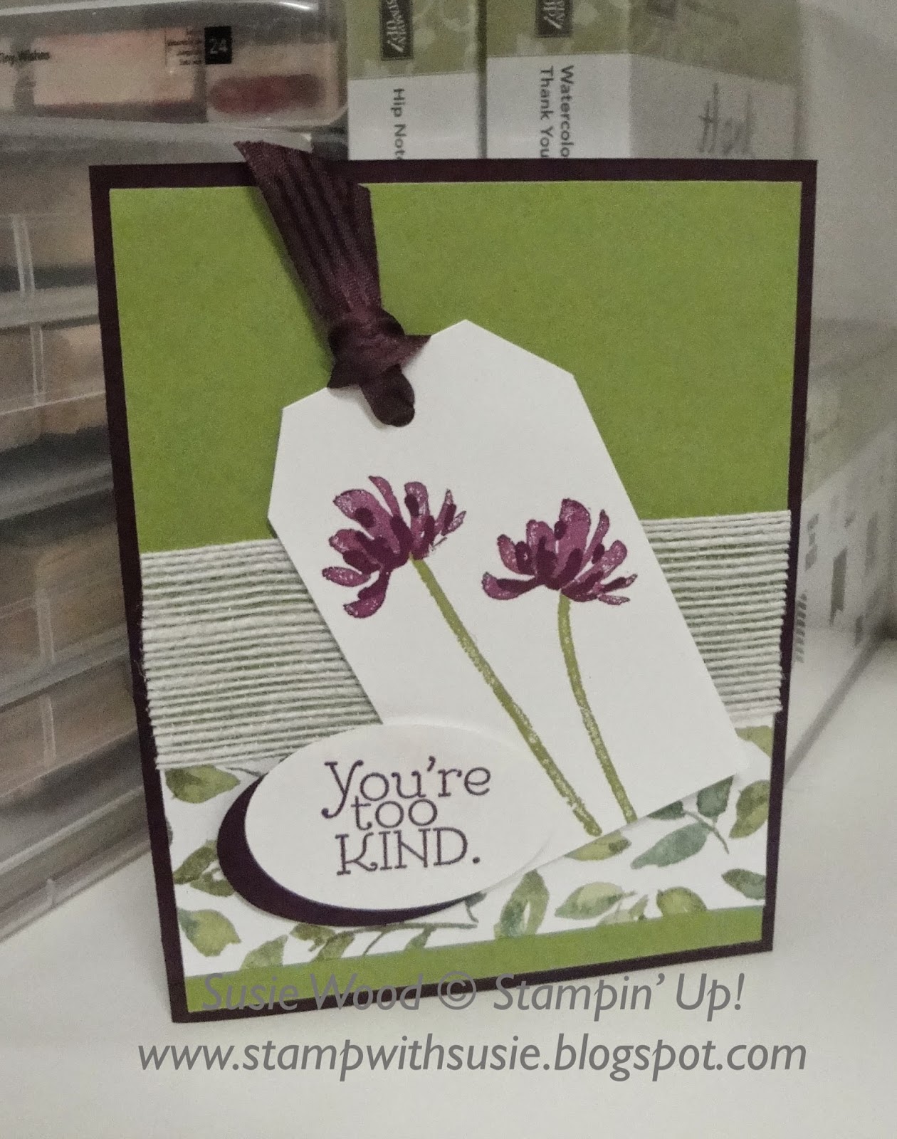 Stamp with Susie: 'Too Kind' is going.....