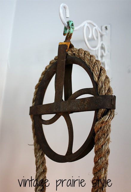 I Love That Junk: Roped over a rustic rope and pulley light - Vintage ...