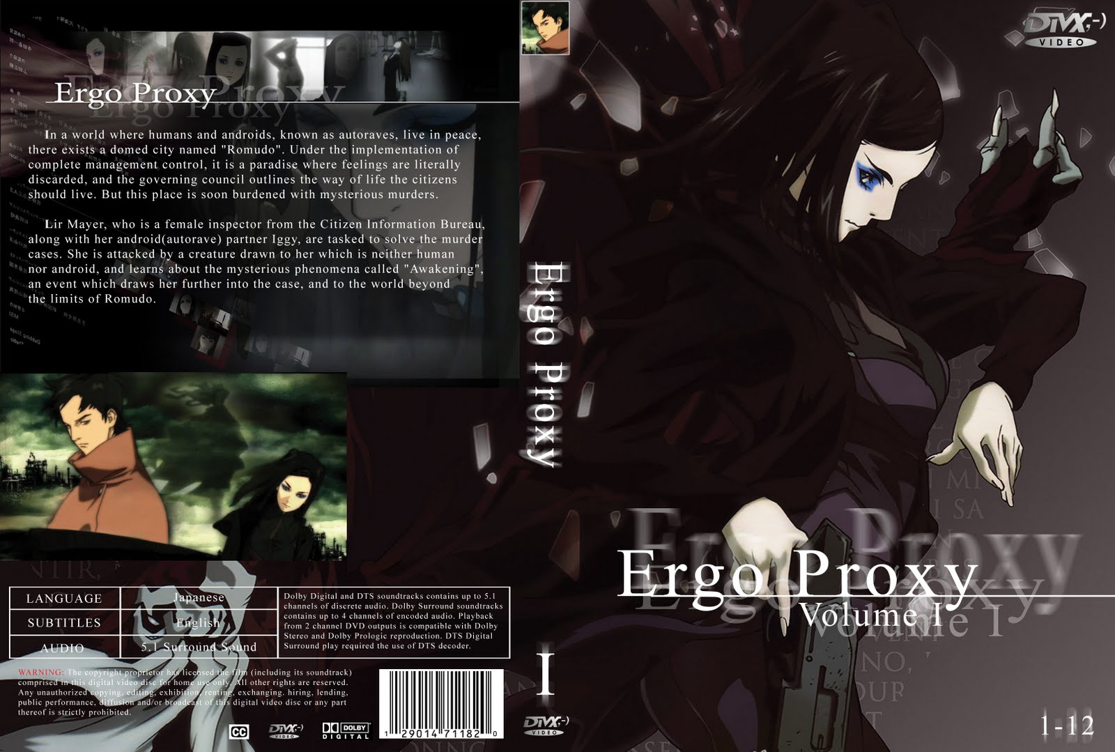 DVD COVERS AND LABELS: Ergo Proxy vol 1.