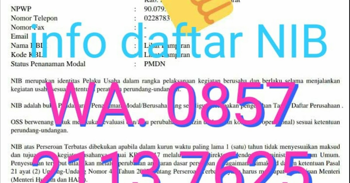 cara registrasi oss. cara mendapatkan nib di oss. daftar oss. cara ...