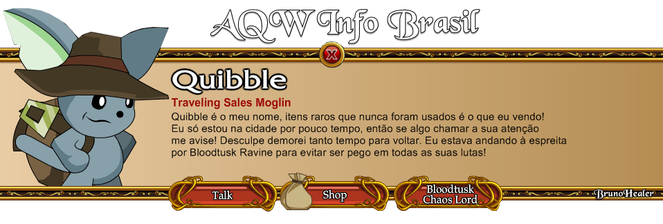 AQW News Brasil: Shop: Quibble's Fifteenth Shop