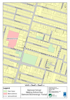 Balmoral TravelWise: Balmoral School Walking School Bus Map