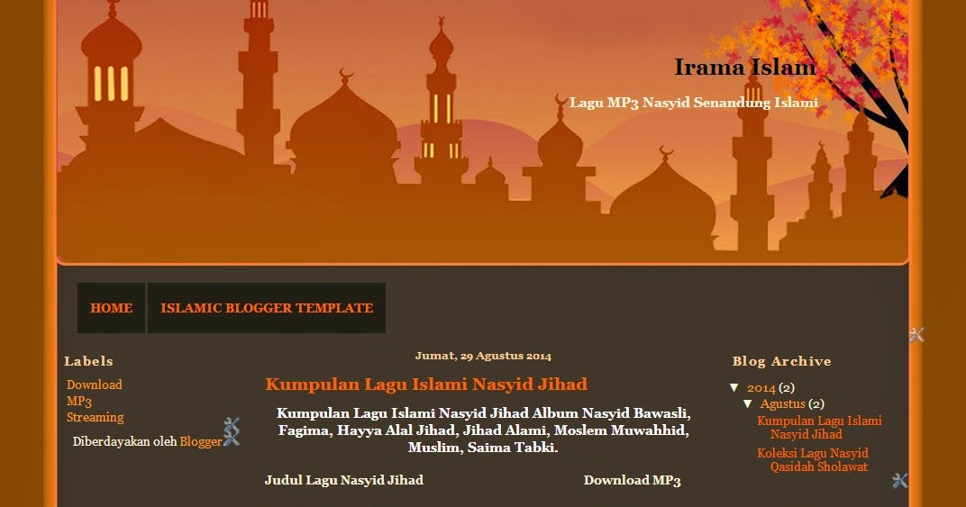 Masjid Seo Optimized Version Islamic Blogspot Template - Islamic ...