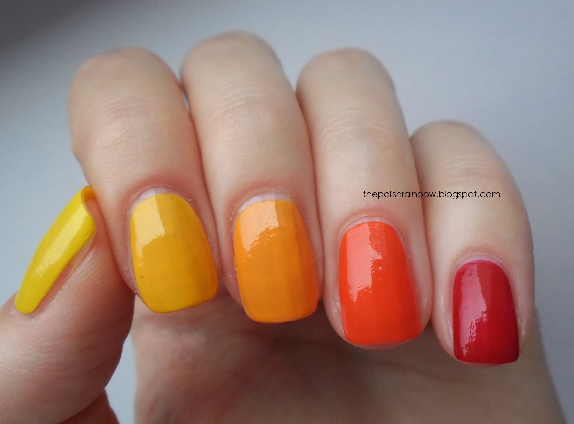 Red Orange Yellow Ombre Nails