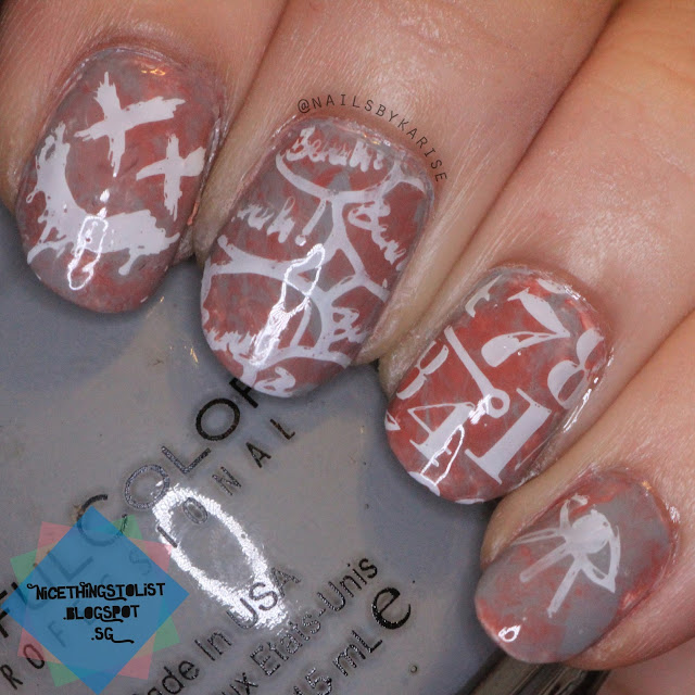 Seran Wrap Technique with Stamping using BP 39 Plate - Nice Things To List