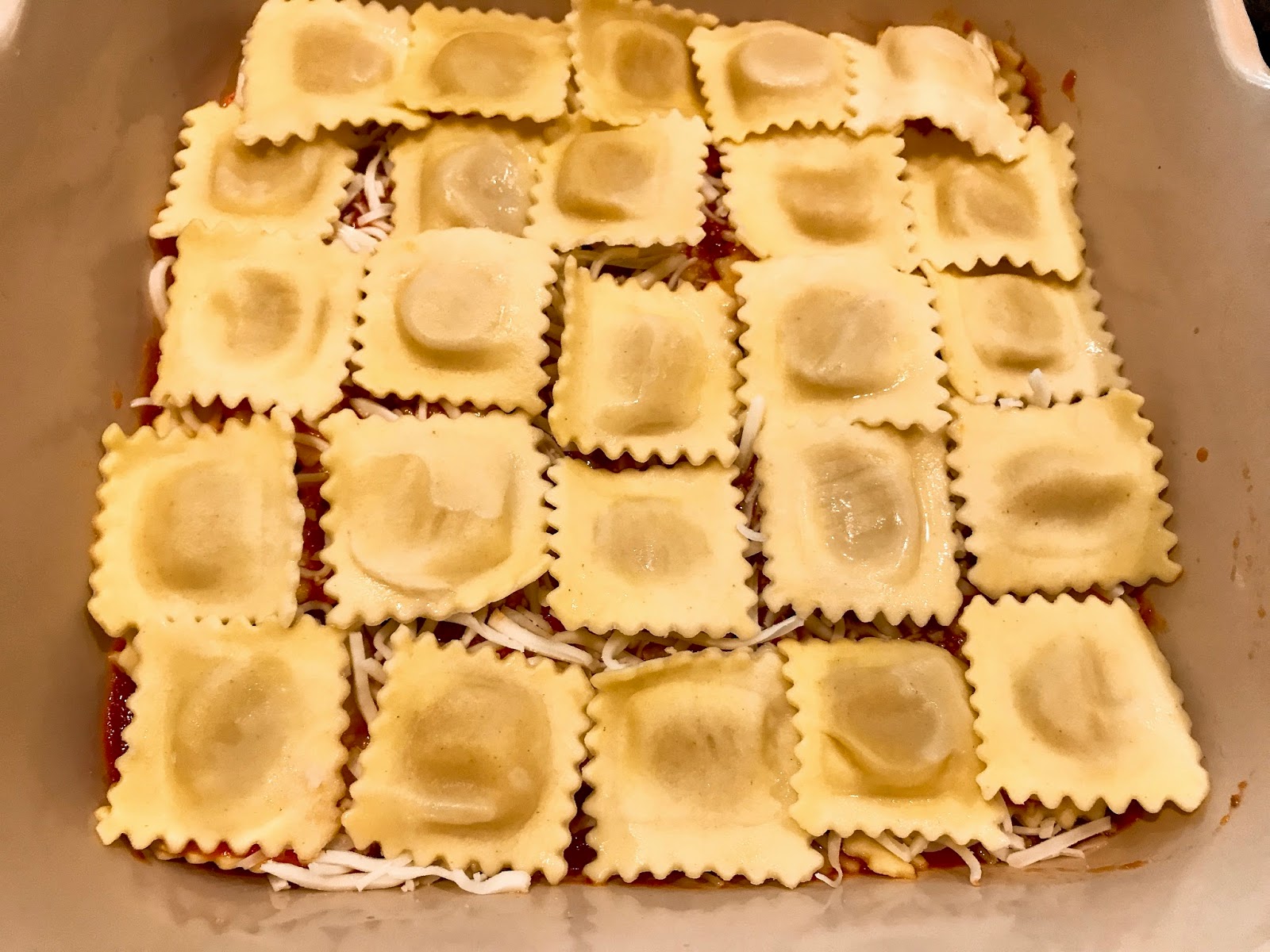 Ravioli Casserole with Mini Parmesan Meatballs