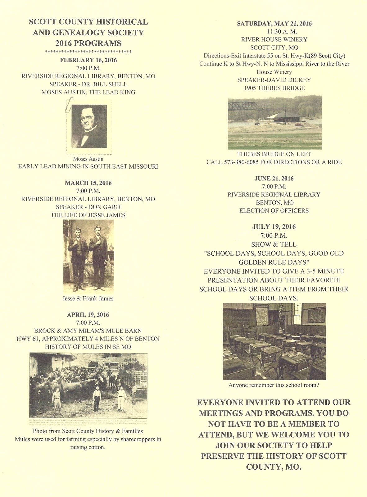 Scott County Genealogy & Historical Society: Meetings and Programs ...