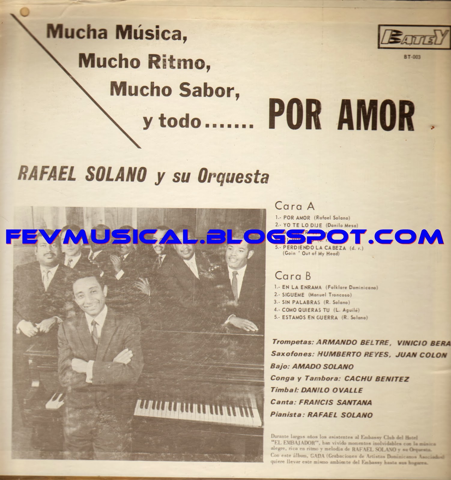 FEV MUSICAL: 1960's - Rafael Solano & Su Orquesta - Mucha Musica, Mucho ...
