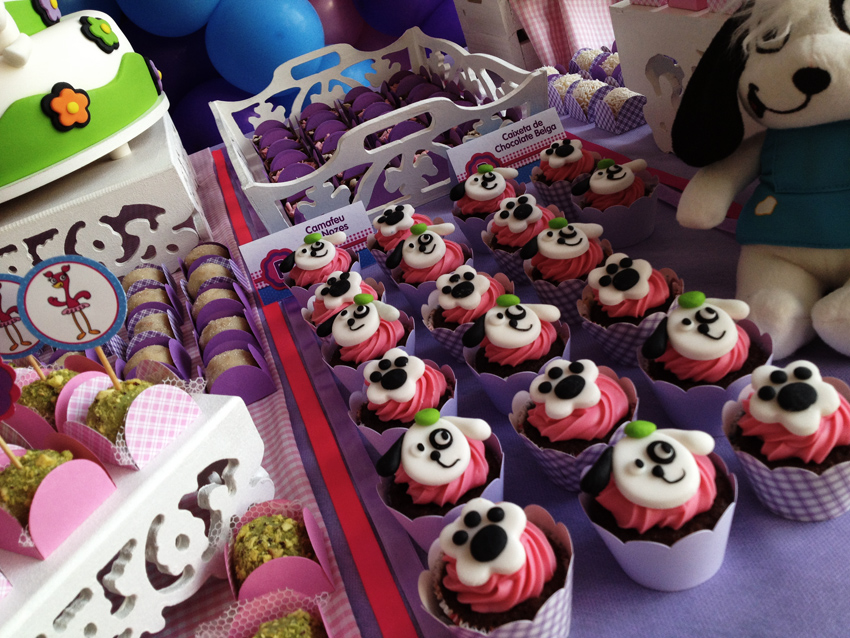 Invvitare: Bruna 1 ano - em tons de rosa, lilás e roxo, a turma do Doki ...