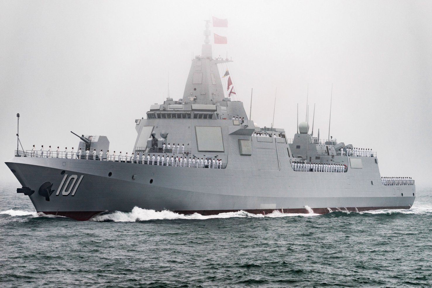 China officially displays first new Type 055 large destroyer during ...