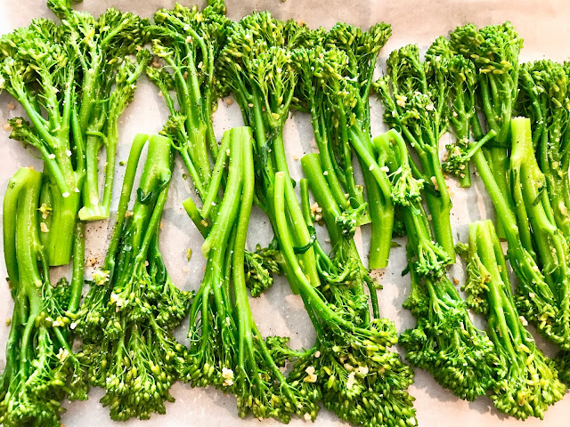 Roasted Garlic-Butter Broccoli Rabe with Shaved Parmesan