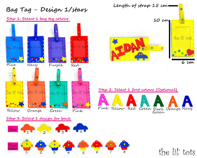 The lil' Tots: Bag Tag - Design 1 (Stars)