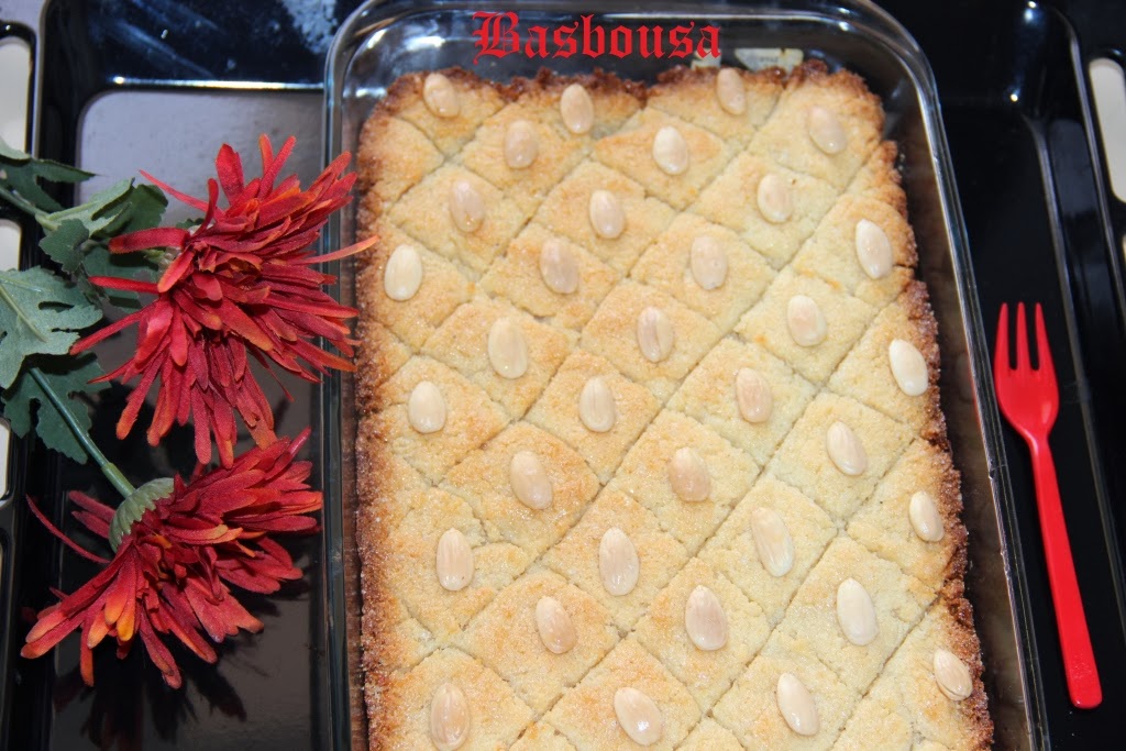 Basbousa/ Semolina cake/ Nammoura ~ Lincy's Cook Art