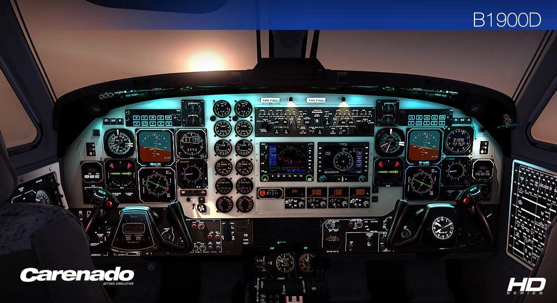 AirDailyX: First Carenado B1900D Night Cockpit Shots!