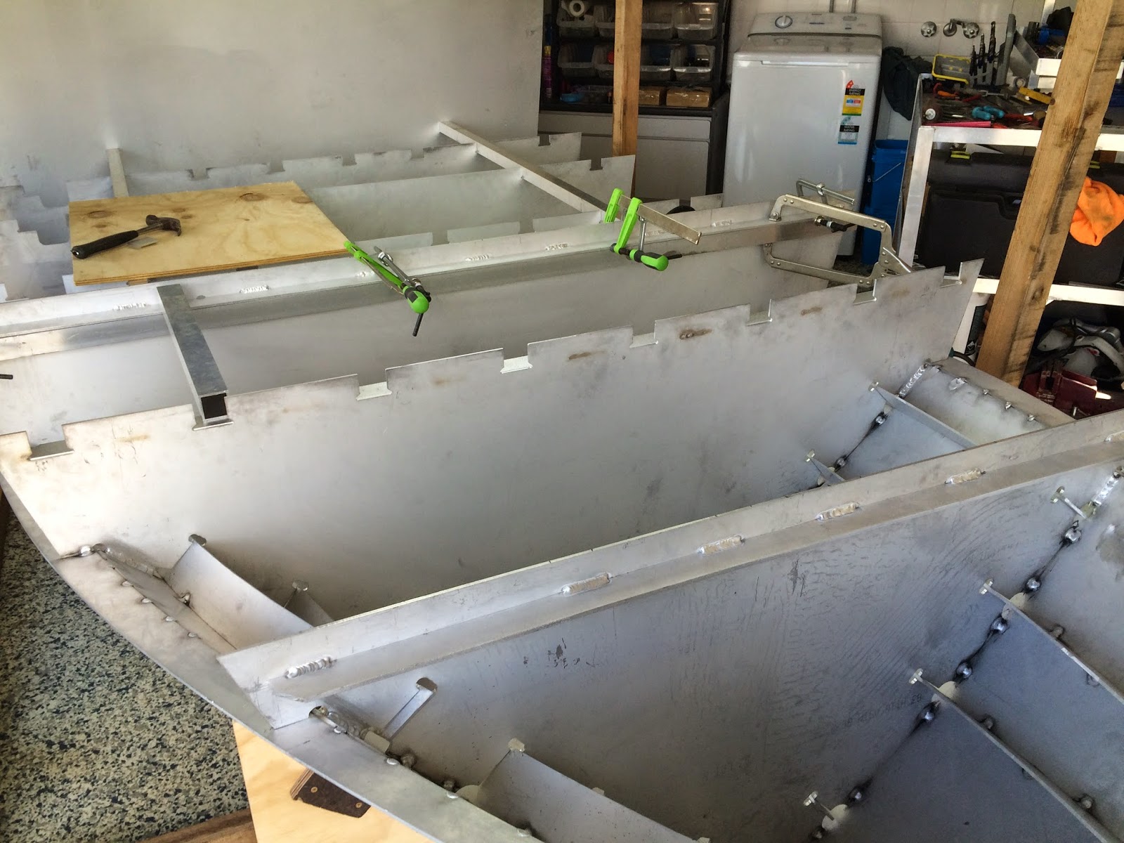CNC Marine 5m (5.75 Overall) Plate Boat Build: Sides on. Anchor well ...