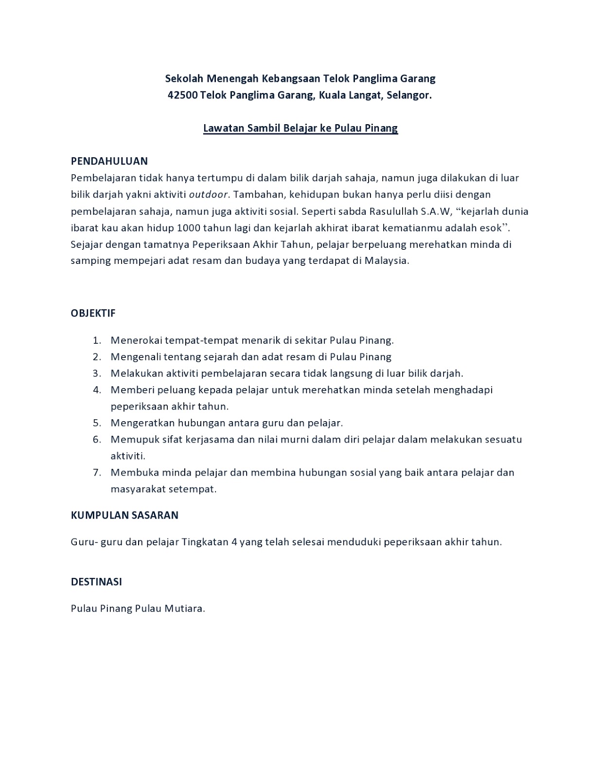 Contoh Proposal Projek