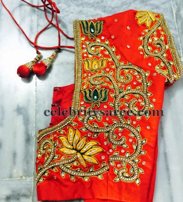 Lotus Design Bridal Blouse - Saree Blouse Patterns