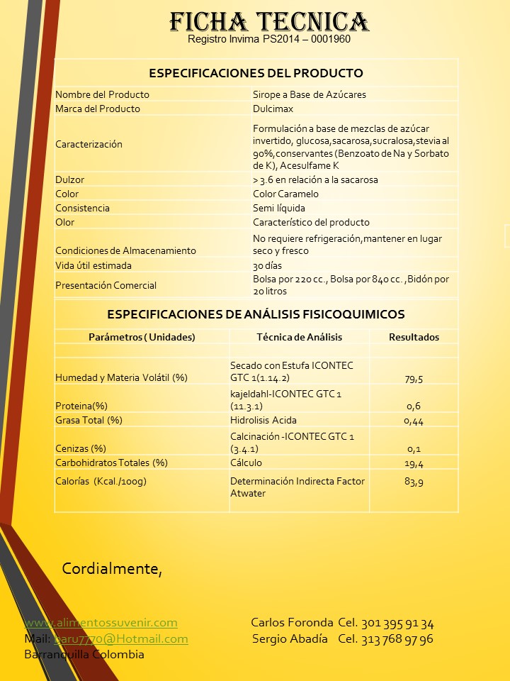 Dulcimax Azúcar Líquida: DULCIMAX AZÚCAR LIQUIDA INDUSTRIAL