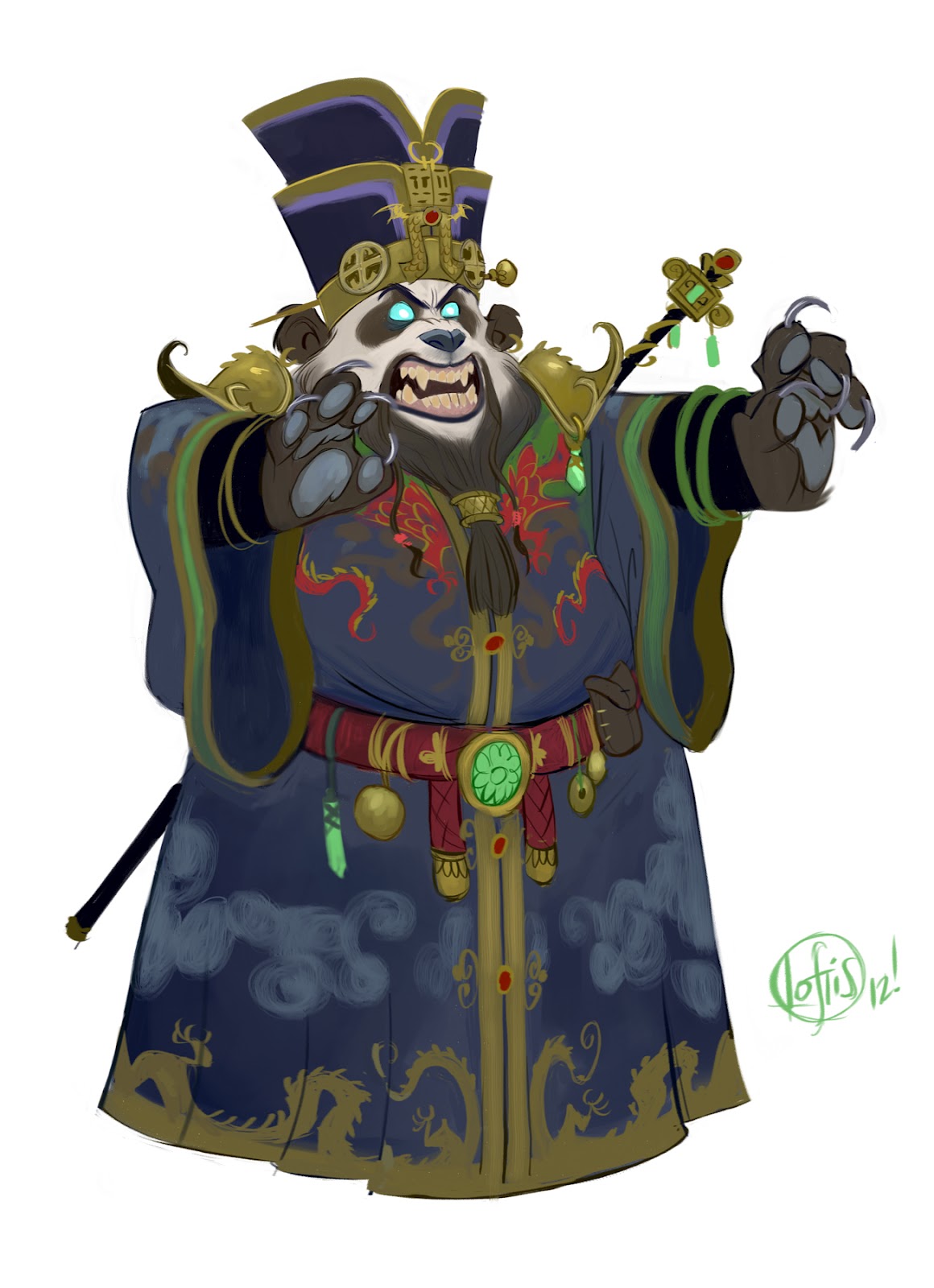 Pandaren Warlock art : r/wow