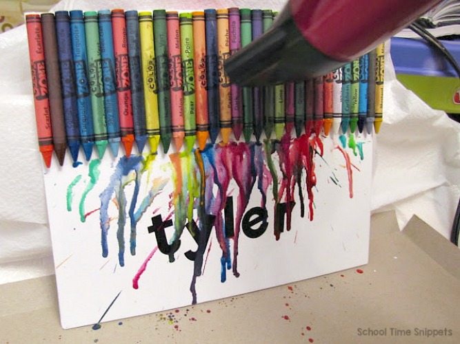 Melted Crayon Canvas Project Kids Will LOVE! | School Time Snippets