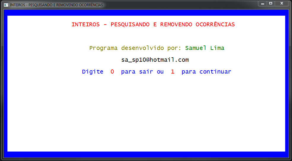Samuel Lima - Programador C/C++ : Inteiros - pesquisando e removendo ...
