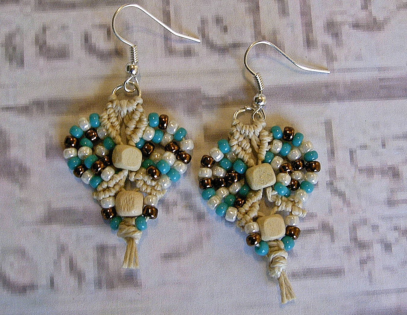 Egyptian Inspirations: Micro macrame earrings