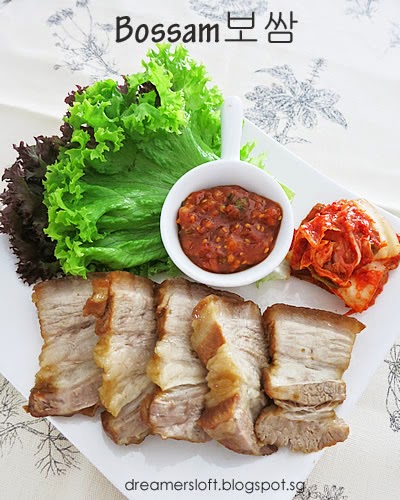 DreamersLoft: Boiled pork wraps with spicy dipping sauce (Bossam보쌈 ...
