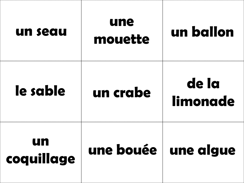 la classe de caro.: 27 mots-étiquettes - Thème - L'été