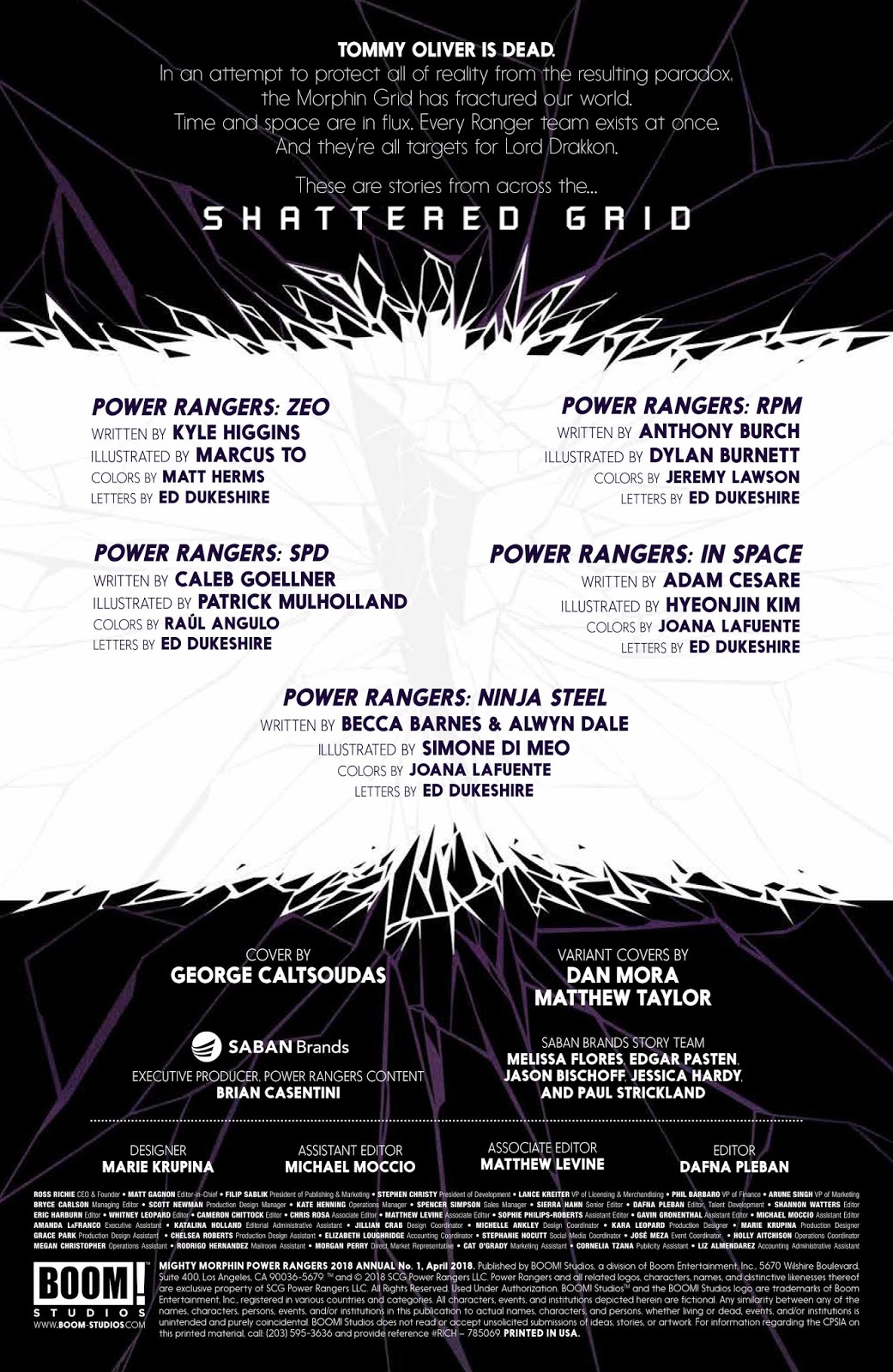 BOOM! Studios Preview: Mighty Morphin Power Rangers 2018 Annual - Tales ...