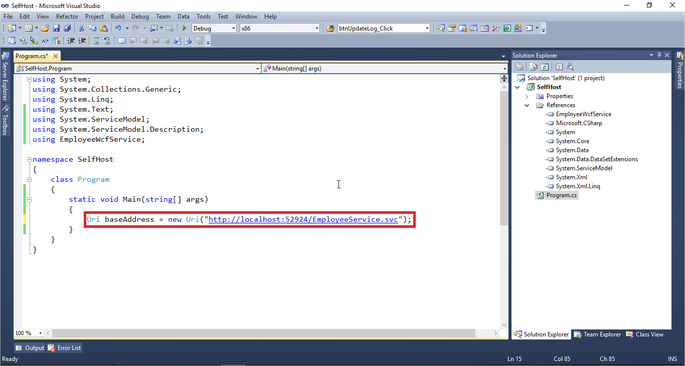 Dot Net Example Creating A Self Hosted Wcf Service