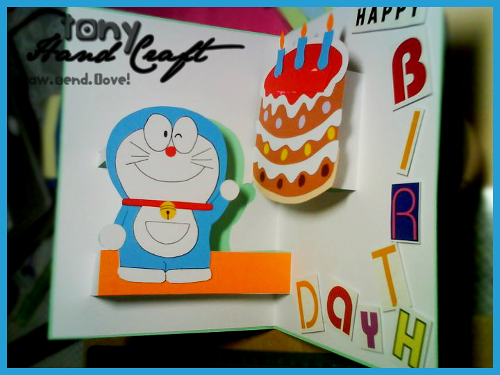 Tony.Hand.Craft: Customized Card as Requested : Doraemon Birthday Card