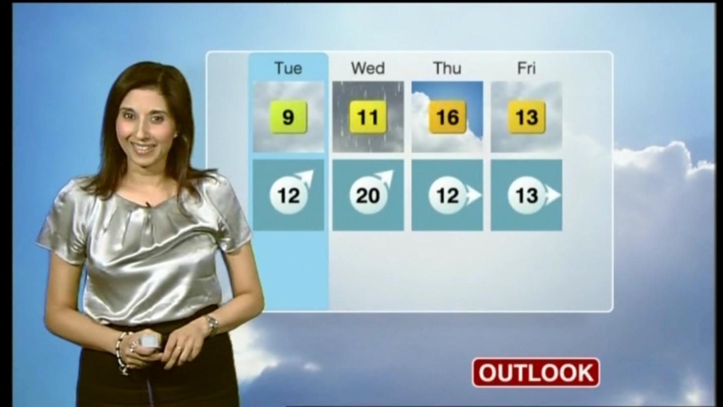 UK Regional News Caps: Shefali Oza - BBC Midlands Today Weather