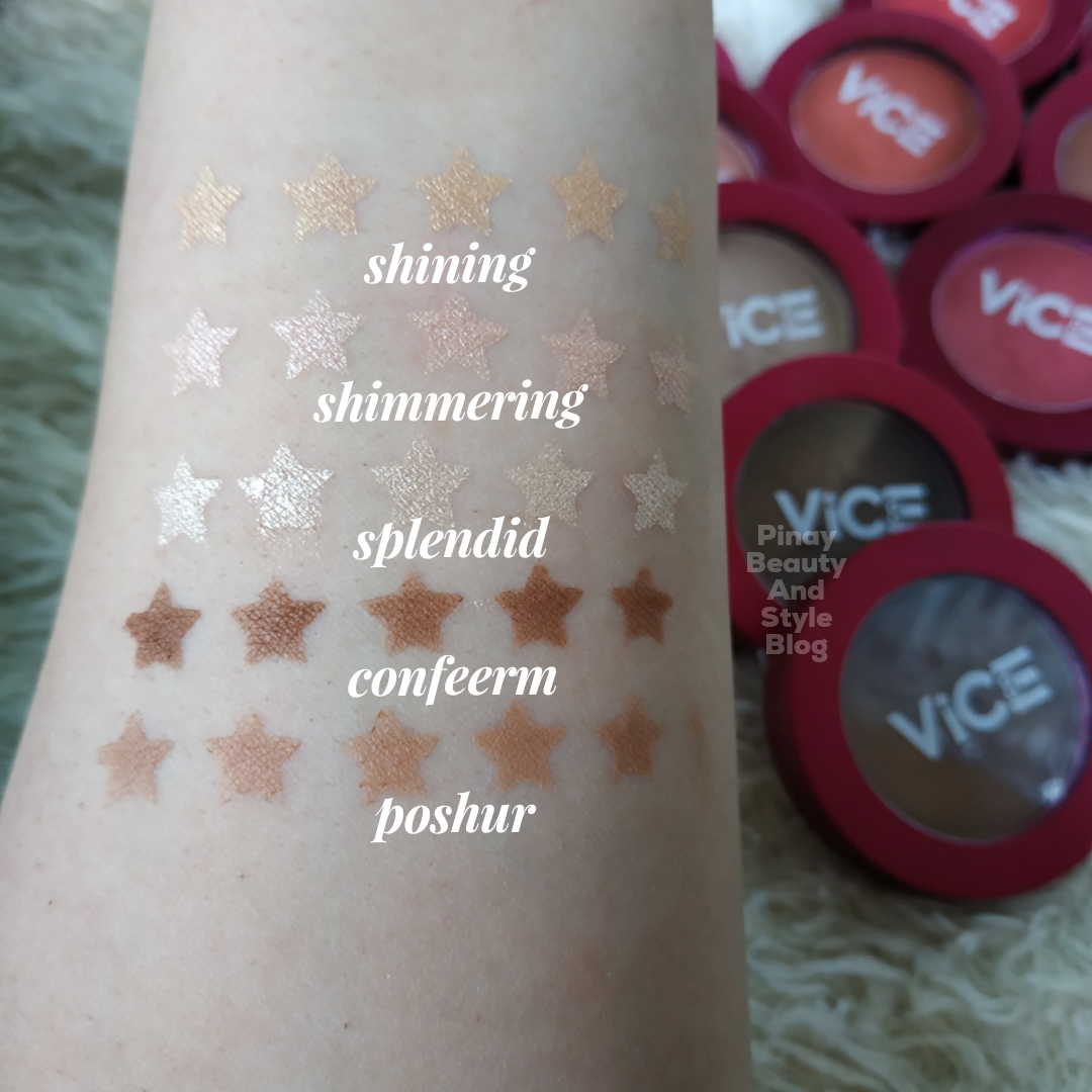 Vice Cosmetics Aura Collection Swatches and Price Blush, Contour, and ...