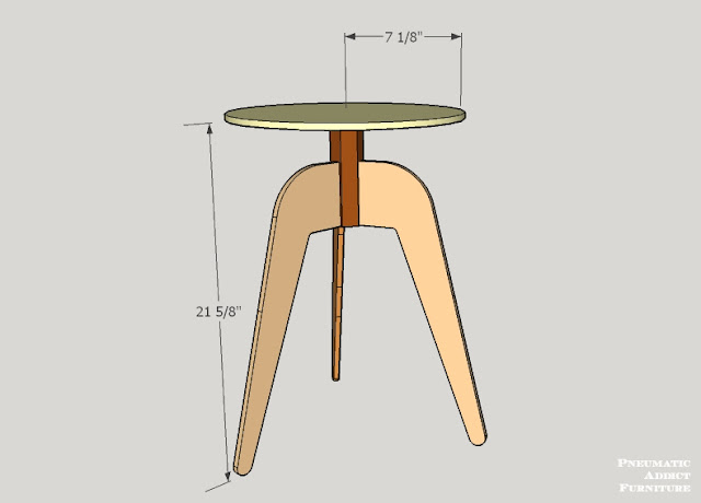 Modern 3 Leg End Table: One Board Challenge | Pneumatic Addict