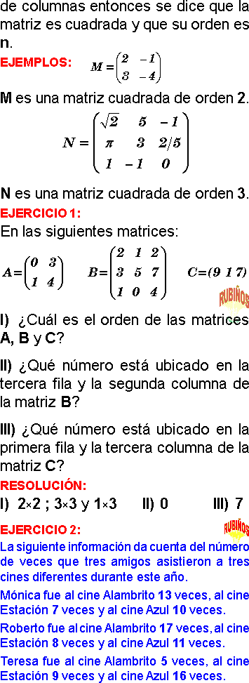 MATRICES EJERCICIOS RESUELTOS PDF