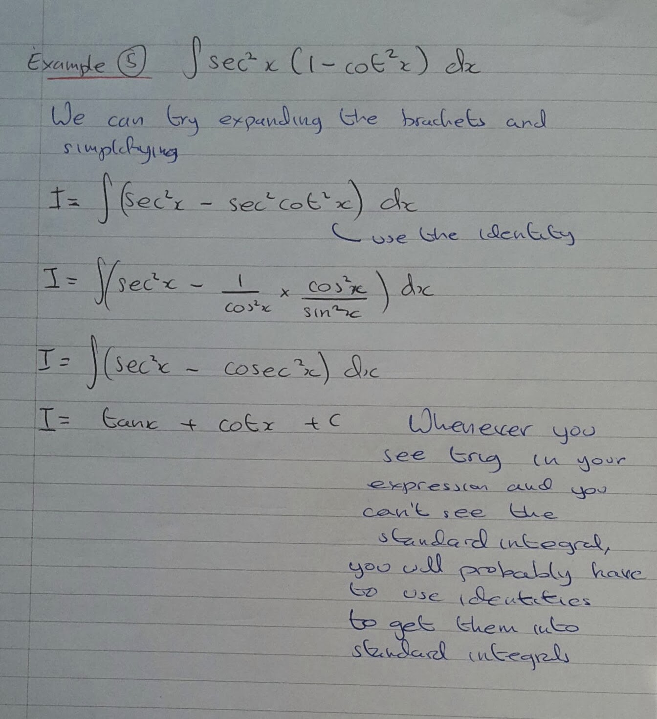 A Level Maths Notes: A2 Integration II: Examples