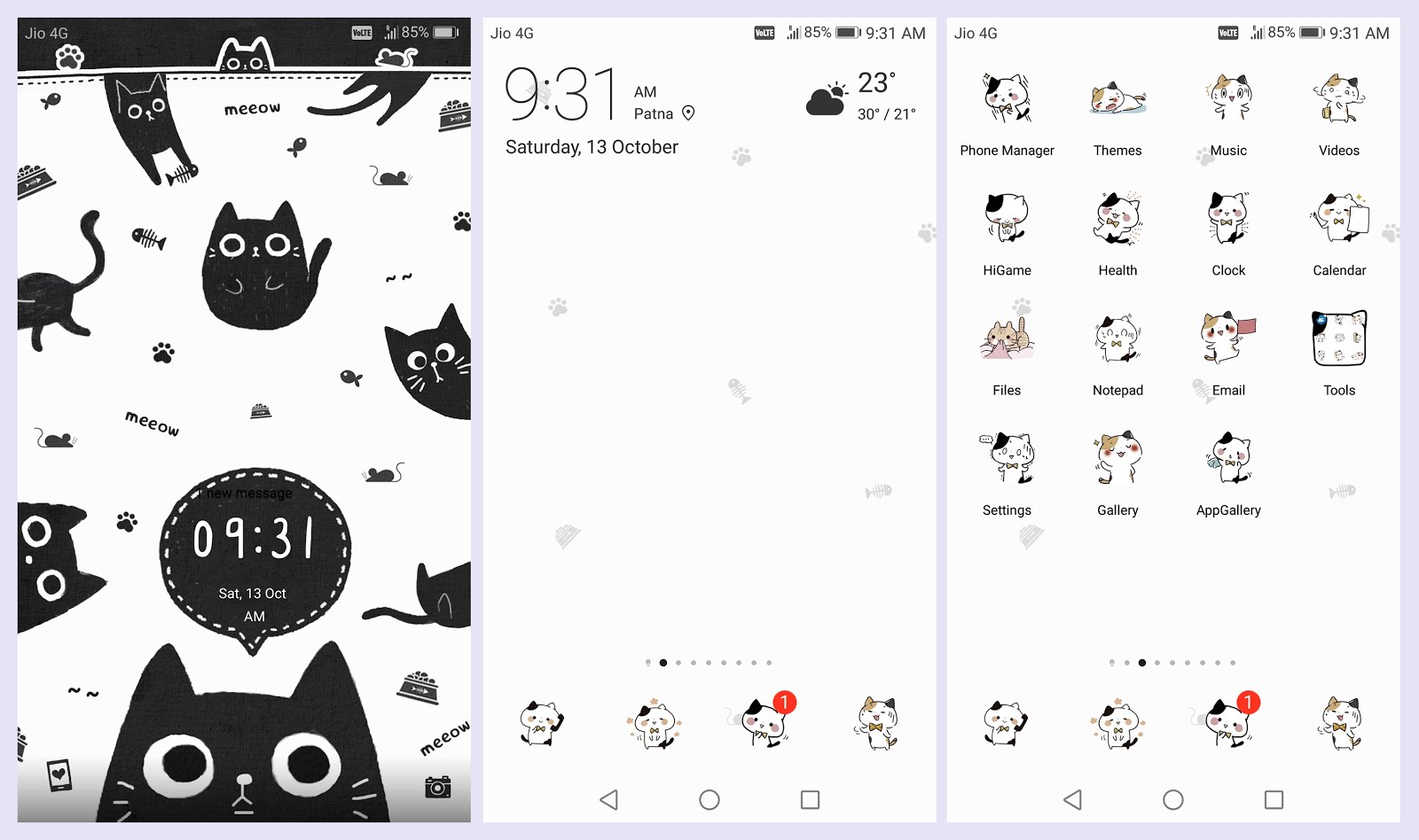 Top 5 Cute Kitty Theme with Dynamic Lock-screen for EMUI 5/8 ...