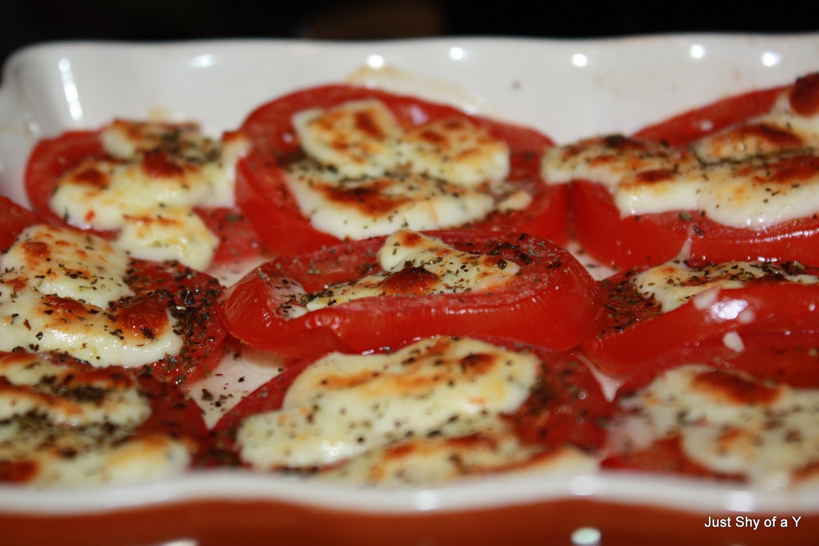 Just Shy of a Y: tomato, basil & melted feta cheese
