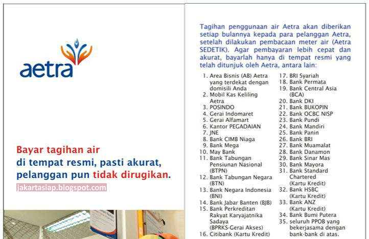 Cek Tagihan PDAM Aetra Jakarta | Jakarta Siap