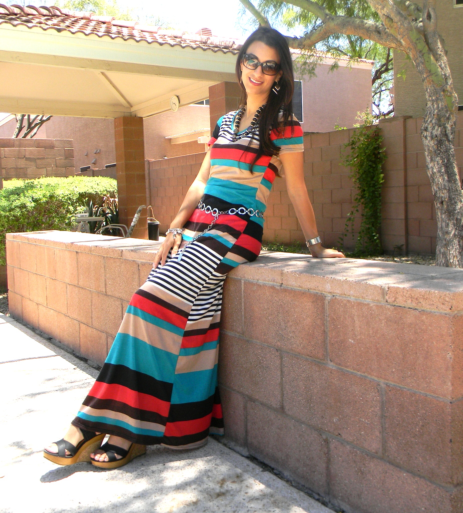 Love Always, Paola: SUPER FUN AND COLORFUL STRIPED MAXI DRESS