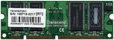 DDR SDRAM Computer Memory: 256MB 100-pin PC2100 DDR Printer SODIMM