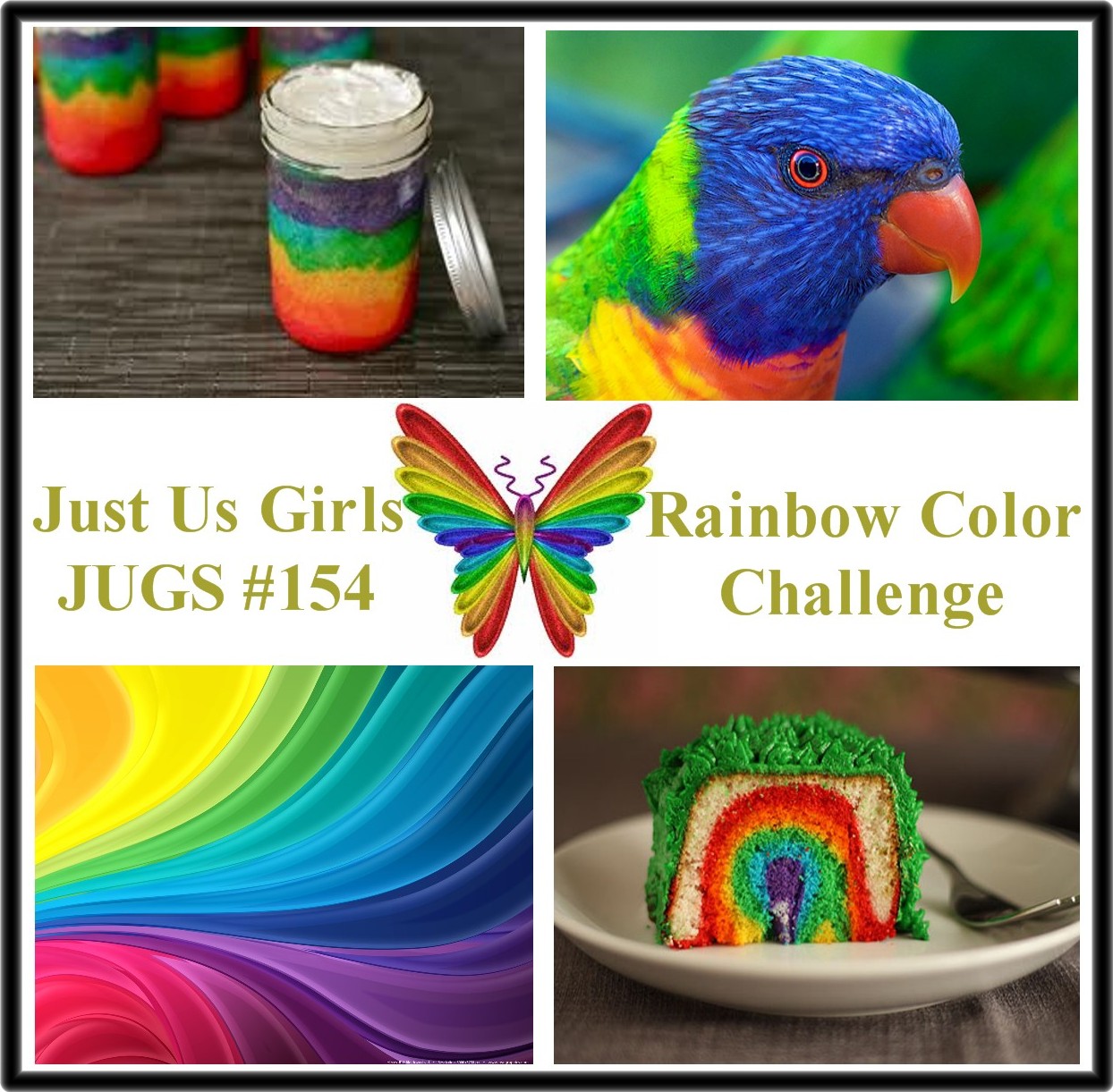 Kind Creations: Just Us Girls #154 - Rainbow Color Challenge