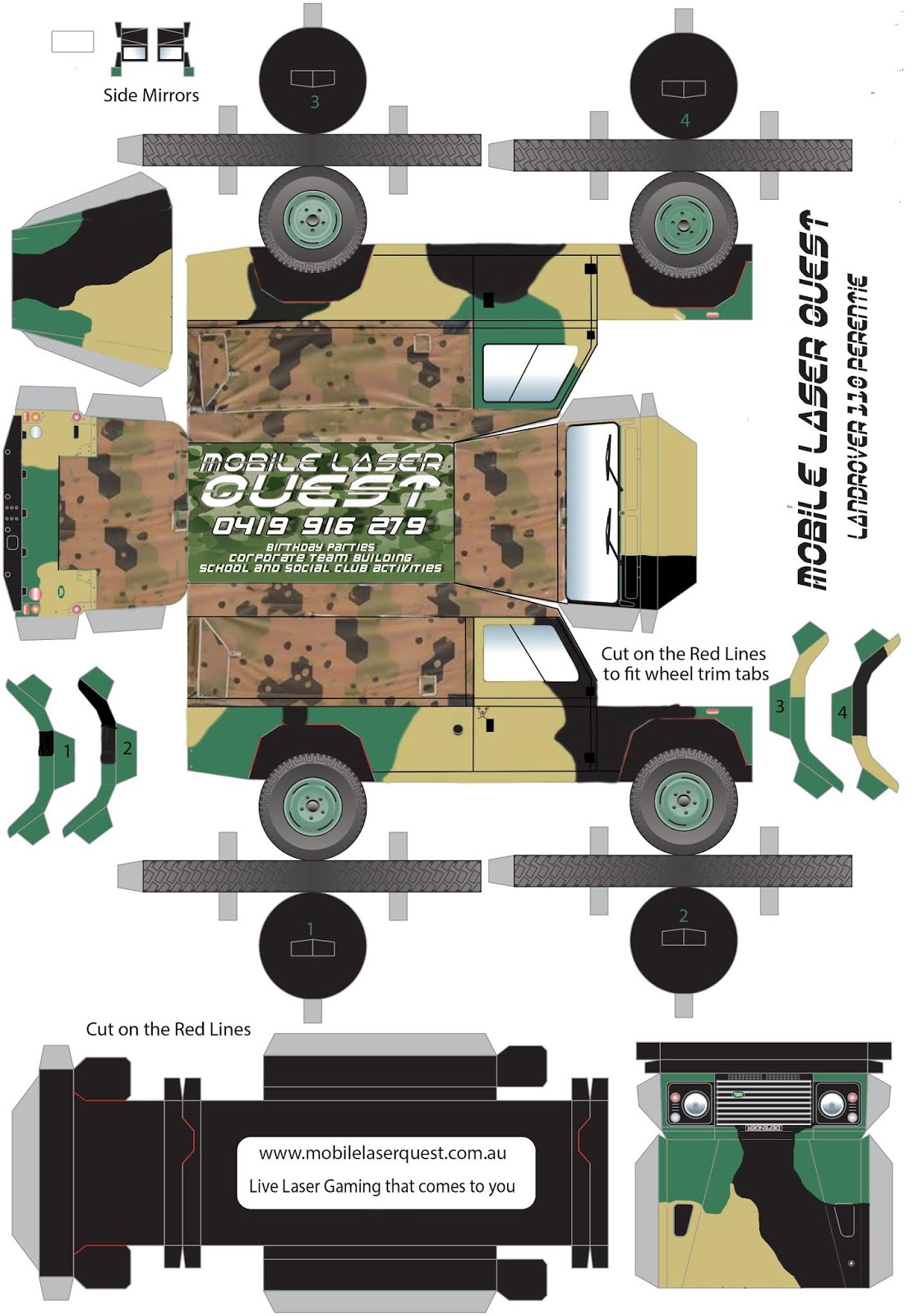 SP. Papel Modelismo: PaperCraft Land Rover Perentie Defender 110