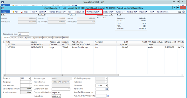 Get TDS - TCS (Withholding Tax) value from Journal in AX 2012 ...
