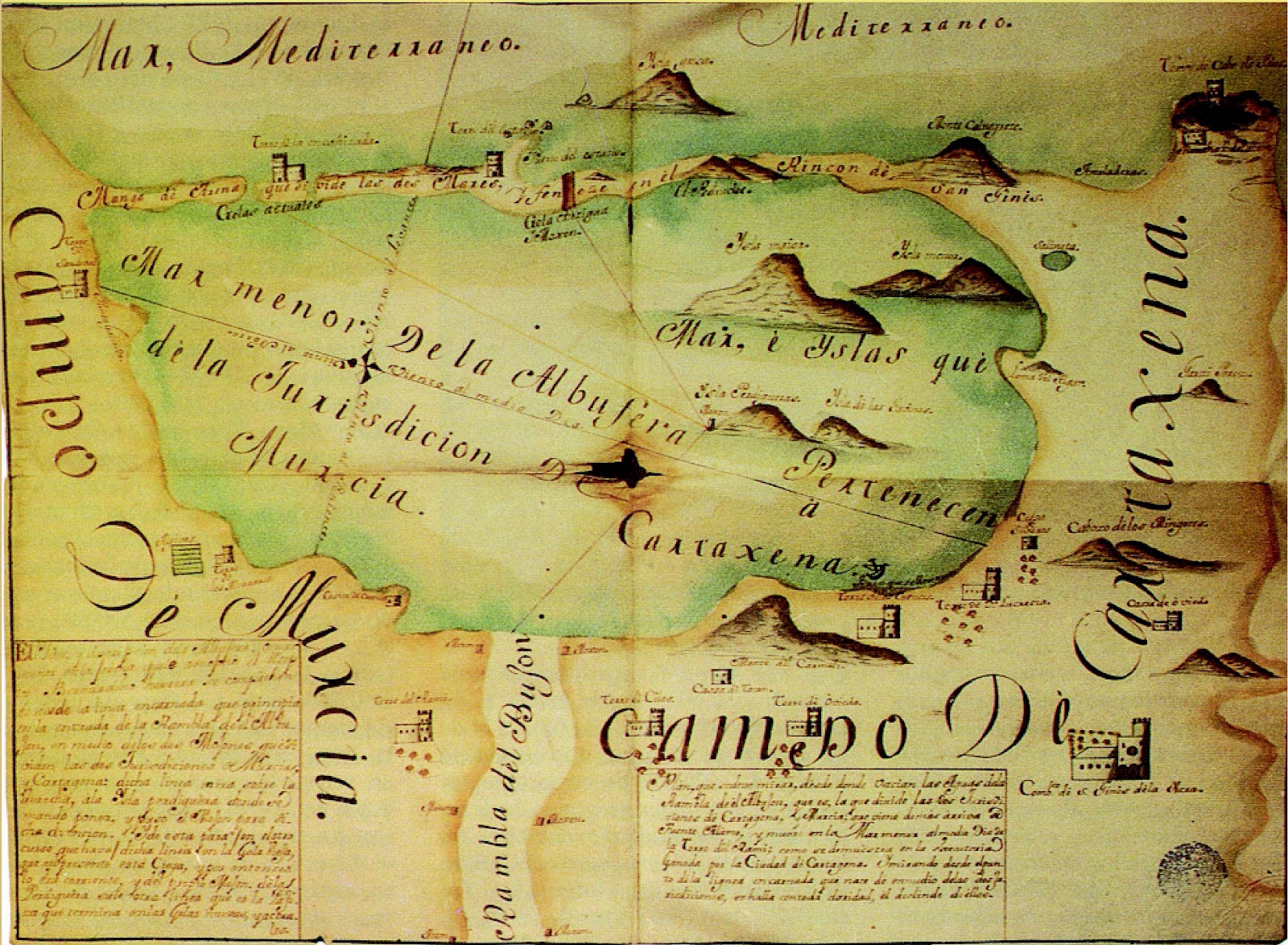 La Perla del Mar Menor: GEOGRAFIA Y ARQUITECTURA DEFENSIVA