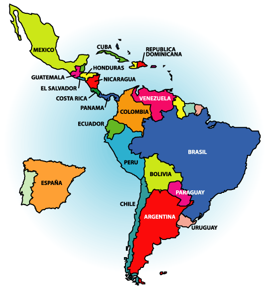 POP LATINO: MAPA GEOGRÁFICO LATINOÁMERICA